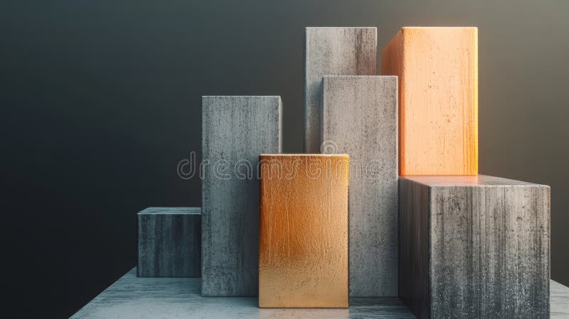 Illuminated Concrete Blocks, a Study in Light, Shadow, and Industrial ...