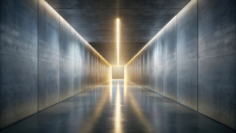 Illuminated Concrete Corridor a Modern Architectural Perspective ...