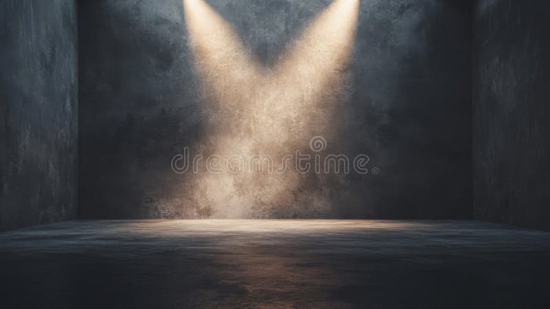 Illuminated Concrete Room Corner Stage Setting Stock Illustration ...