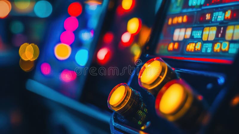 Illuminated Control Panel Buttons at Night Stock Illustration ...