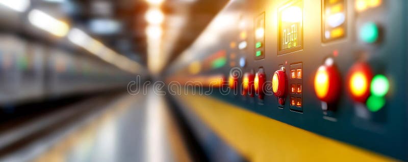 Illuminated Control Panel Manages Train Traffic in Busy Station ...