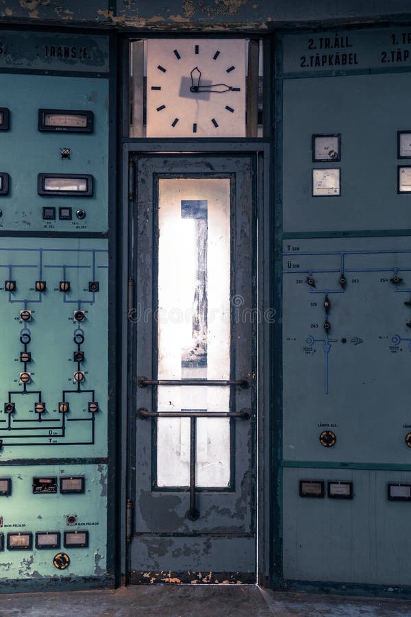 Illuminated control room stock image. Image of creepy - 48190891