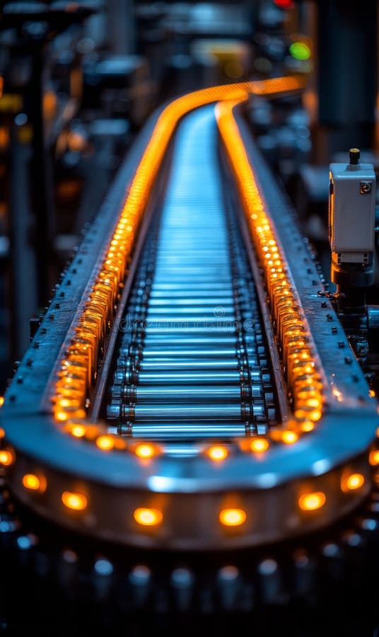 Illuminated Conveyor Belt Miniature Factory Setting Stock Photos - Free ...