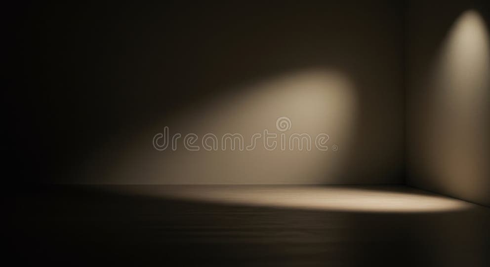 Illuminated Corner: a Dark Room with a Spotlight Beam Stock ...