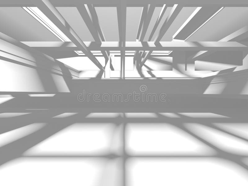 Illuminated Corridor Interior Design. Empty Room Interior Background ...