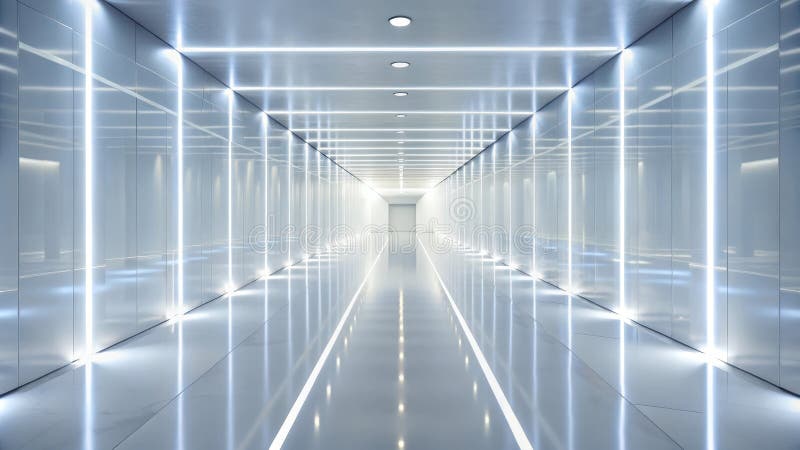 Illuminated Corridor a Modern Architectural Interior Design with Bright ...