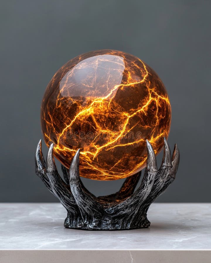 Illuminated Crystal Ball on a Claw Stand Stock Illustration ...