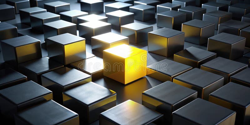 Illuminated Cube Amidst a Field of Dark Cubes a Visual Metaphor for ...