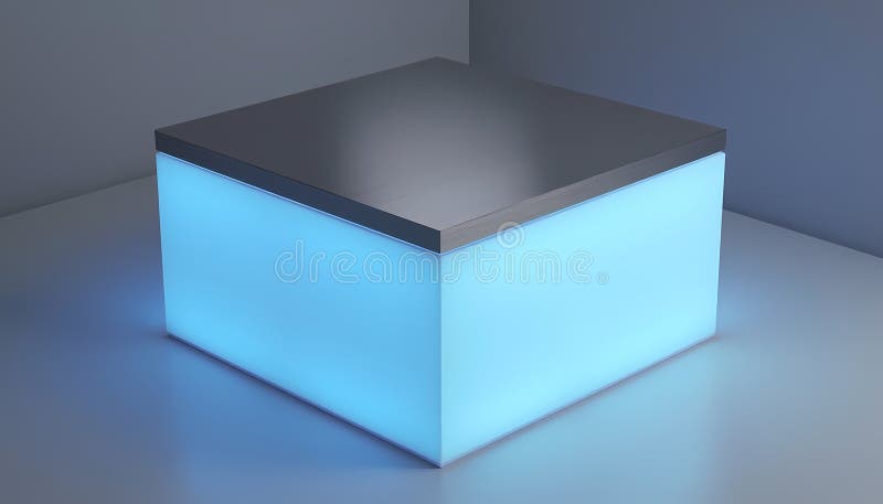 Illuminated Cube Display stock illustration. Illustration of branding ...