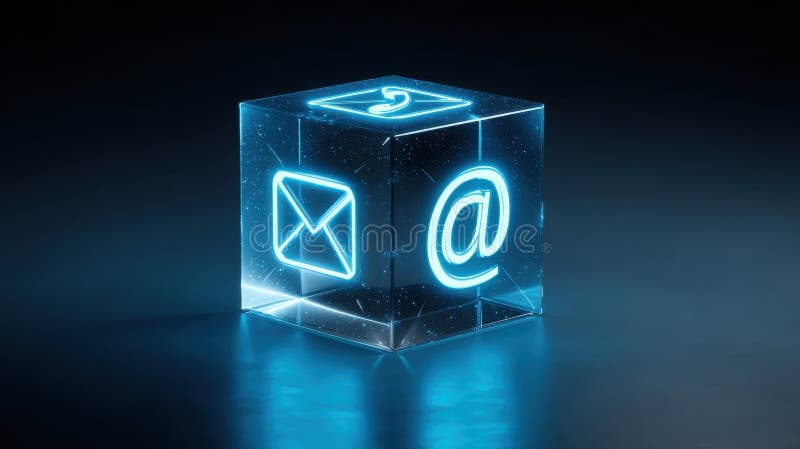 The Illuminated Cube Representing Email and Digital Communication ...