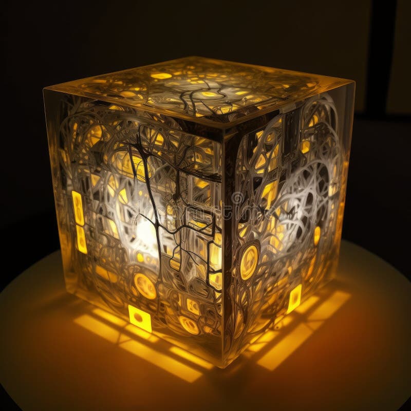 Illuminated Cube, Translucent, Ultra Detailed, Volumetric Illumination ...