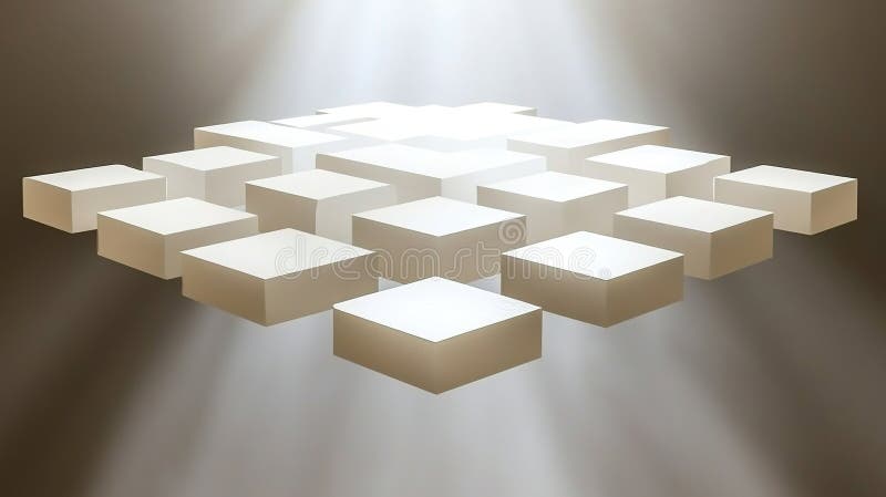 Illuminated Cubes Display Platform, Studio, Background Light Stock ...