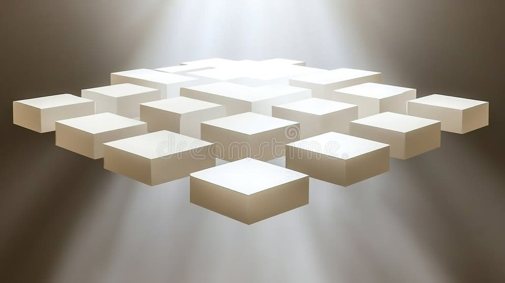 Illuminated Cubes Display Platform, Studio, Background Light Stock ...