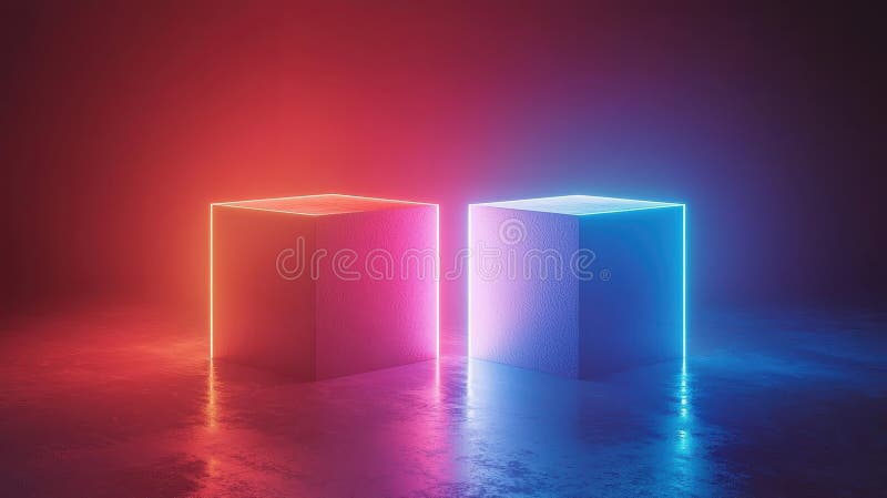 Illuminated Cubes Futuristic Environment Digital Art Abstract Creative ...