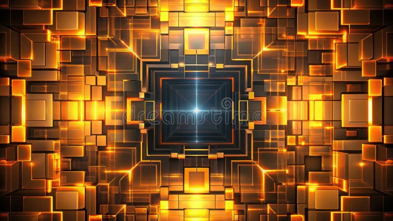 Illuminated Cubic Pathway a Glowing Abstract Design Featuring ...