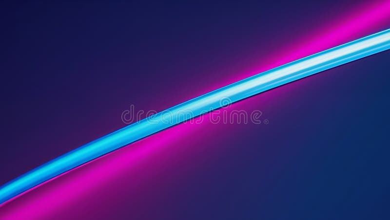 Illuminated Curved Light Strip on Gradient Background Vivid Color and ...