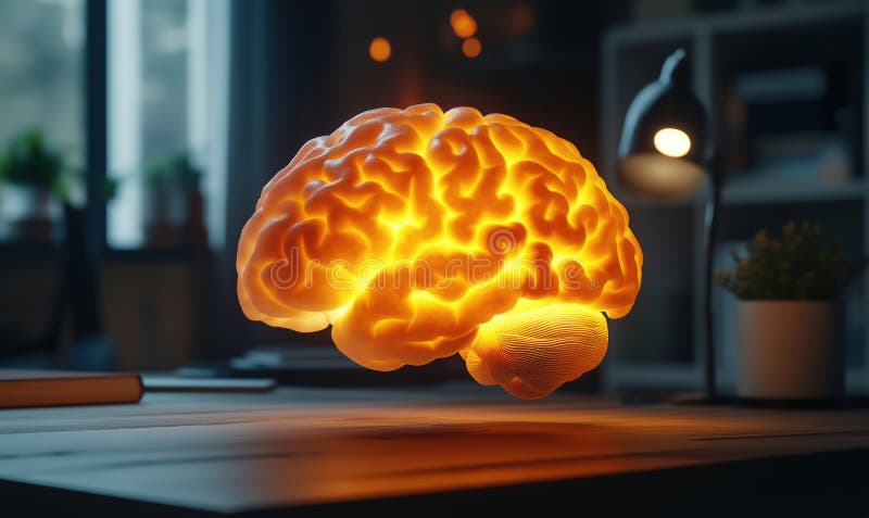 Illuminated 3D Brain Model Representing Creativity and Intelligence in ...