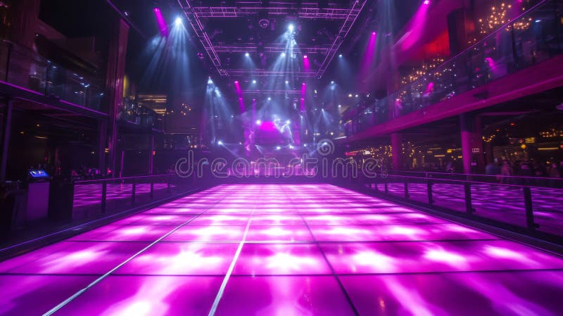 Illuminated Dance Floor in Modern Nightclub Venue Stock Illustration ...