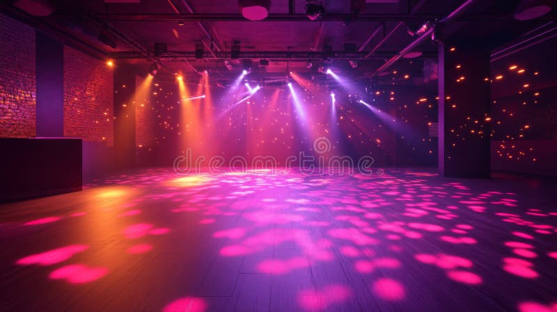 Illuminated Dance Floor Nightclub Stage Lighting Design Stock ...