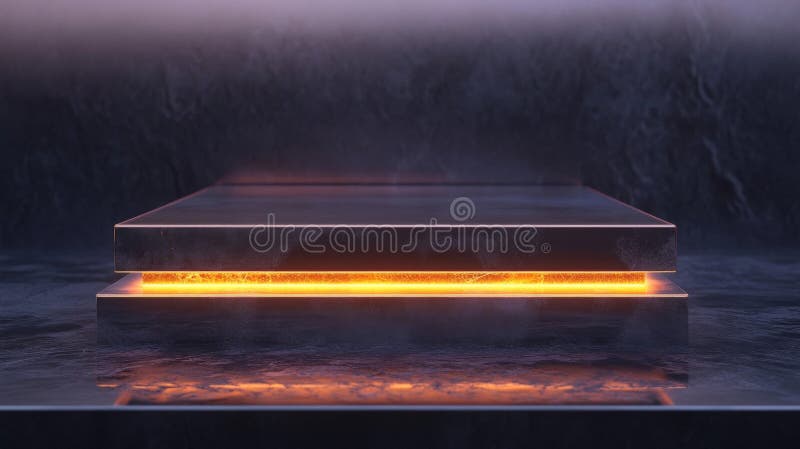 Illuminated Dark Metal Platform Display Stand Stock Illustration ...