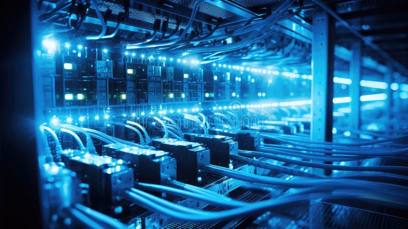 Illuminated Data Center Light Stock Illustration - Illustration of ...