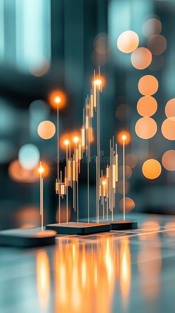 Illuminated Data Chart Display Artificial Intelligence Concept. Neural ...