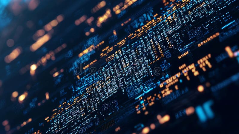 Illuminated Data Flow of Machine Learning and Large Language Models. Generative AI Stock ...