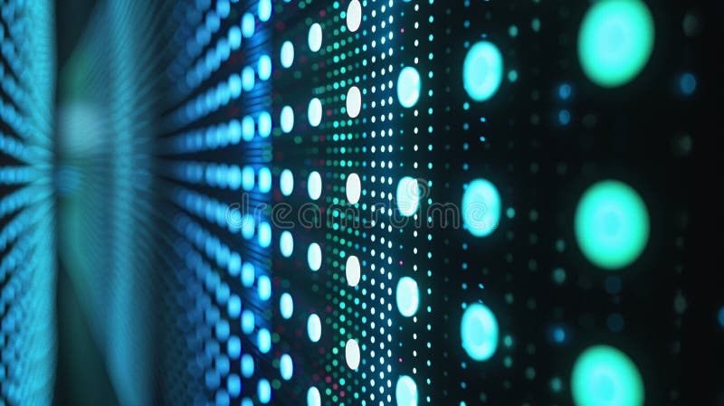 Illuminated Data Grid. Digital Technology Concept Stock Illustration ...