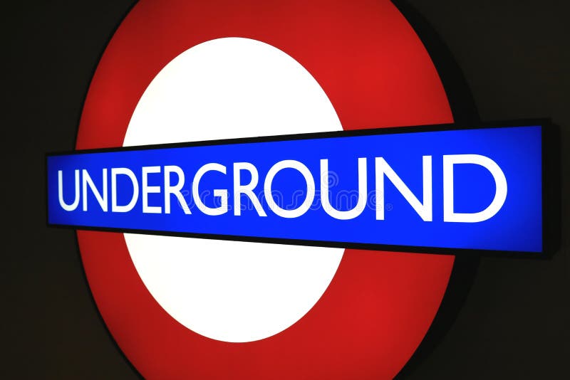 Illuminated Decorative Underground Sign Editorial Photography - Image ...