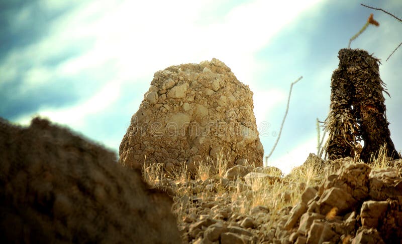 Illuminated Desert Rock stock photo. Image of hike, mining - 285086842