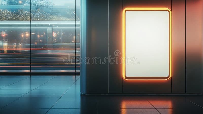 Illuminated Digital Billboard in Modern Urban Setting with City Lights ...