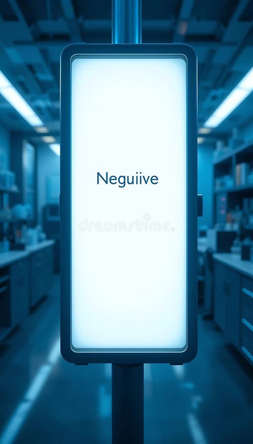 Illuminated Display Board with Text in Modern Medical Laboratory ...