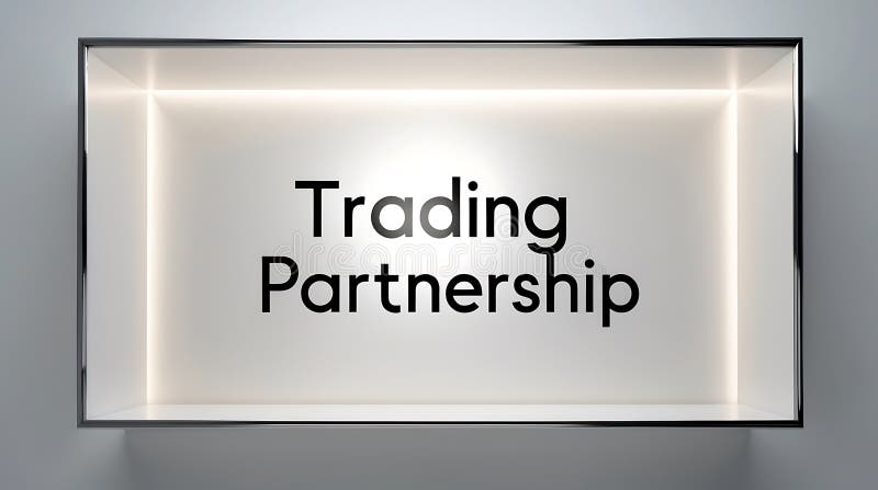 Illuminated Display of Trading Partnership Text on a Neutral Backdrop ...