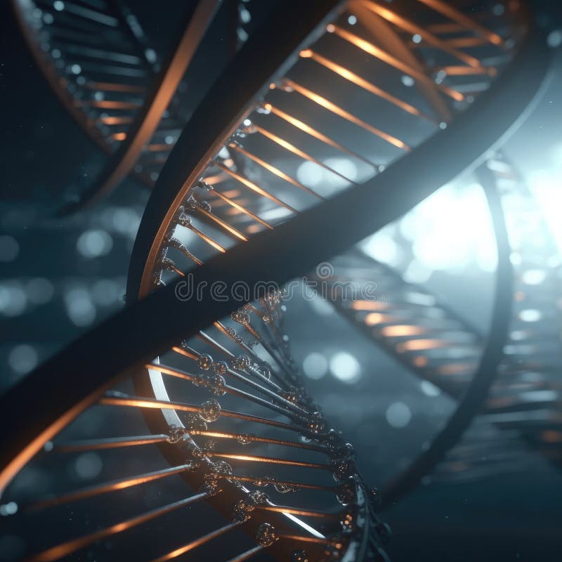 Illuminated DNA Helix for Science Presentations. Stock Illustration ...