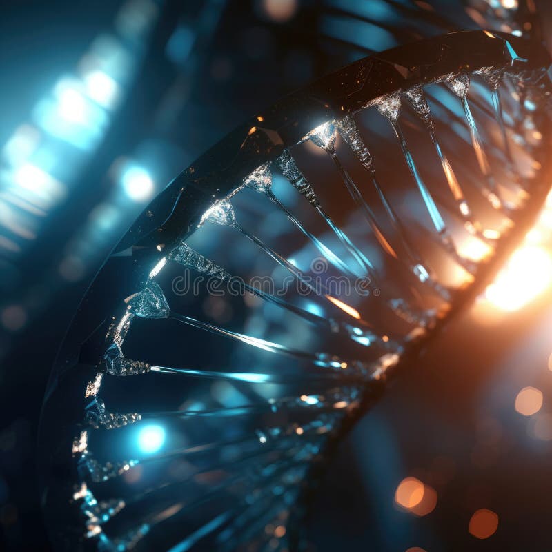 Illuminated DNA Helix for Science Presentations. Stock Illustration ...