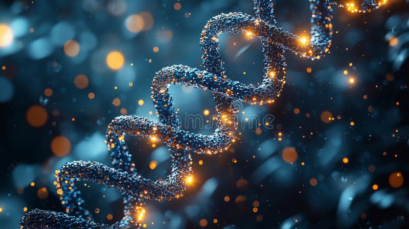 Illuminated DNA Helix Showcasing Genetic Complexity and Beauty Stock ...