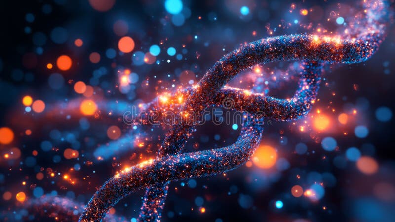 Illuminated Dna Strand Glowing Vivid Colors Stock Photos - Free ...