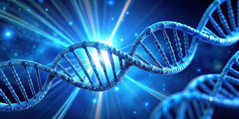 Illuminated Dna Strands, a Microscopic View of Genetic Code ...