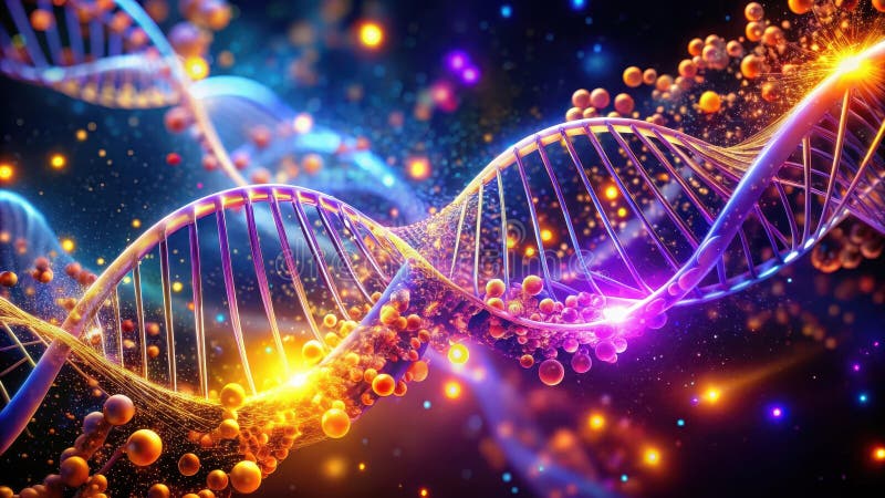 Illuminated Double Helix a Vibrant Representation of Genetic Code and ...