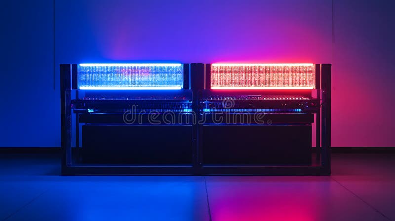Illuminated Dual Server Racks Stock Illustrations – 2 Illuminated Dual ...