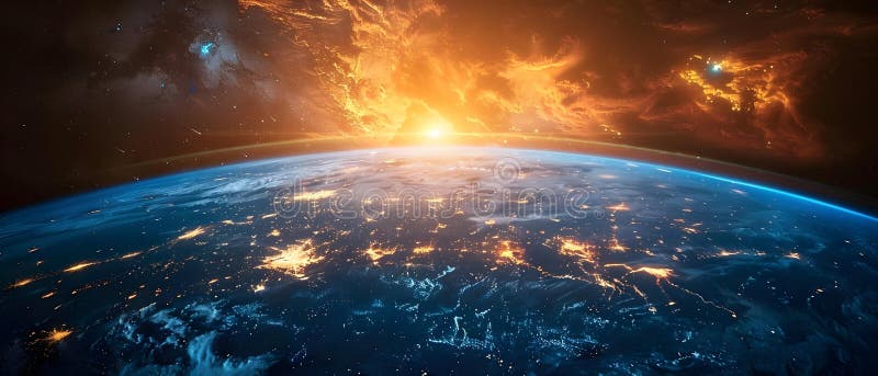 Illuminated Earth: a Symbol of Unity and Conservation. Concept Earth ...