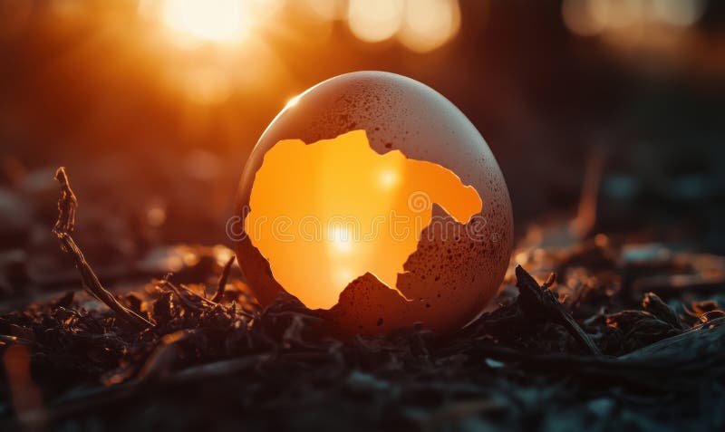 Illuminated Egg Shell with Map Silhouette of Honduras at Sunset ...