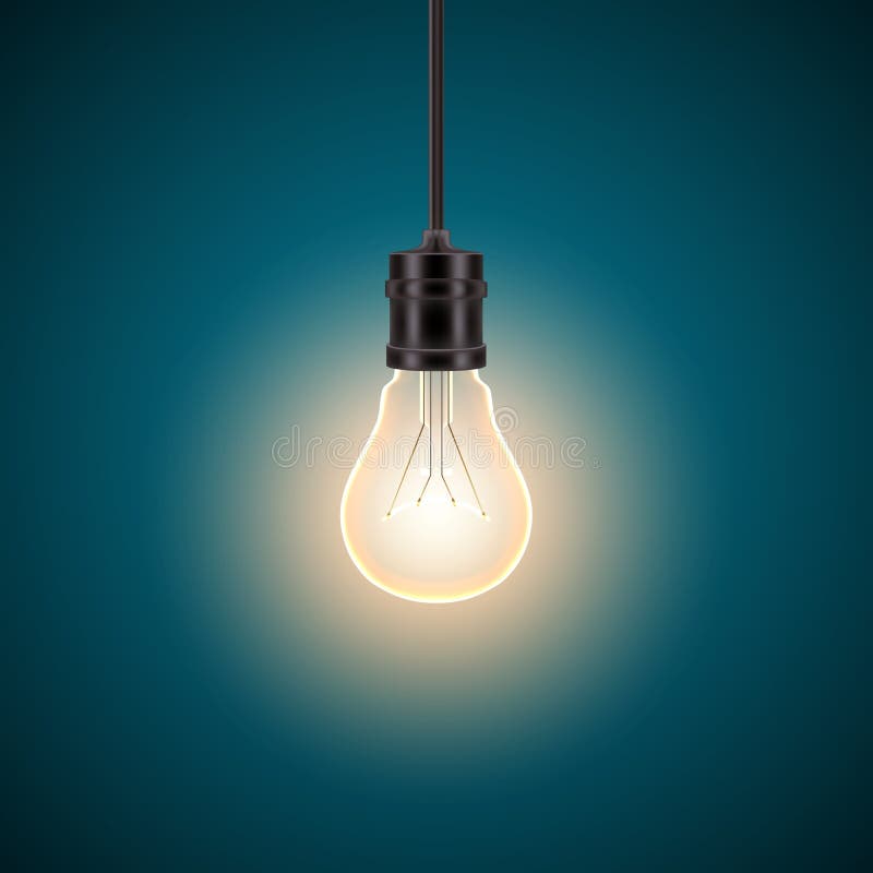 Illuminated Electric Bulbs Background. Stock Vector - Illustration of ...