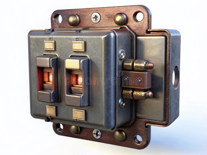 Illuminated Electric Light Switch 3D Render a Detailed Closeup of a ...