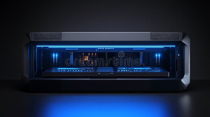 Illuminated Electronic Device with Complex Internal Components, Set ...