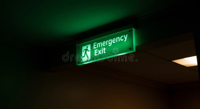 Illuminated Emergency Exit Sign Green Illuminated Emergency Exit Sign ...