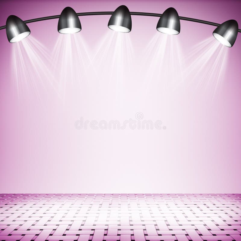 Illuminated Empty Concert Stage Stock Illustration - Illustration of ...
