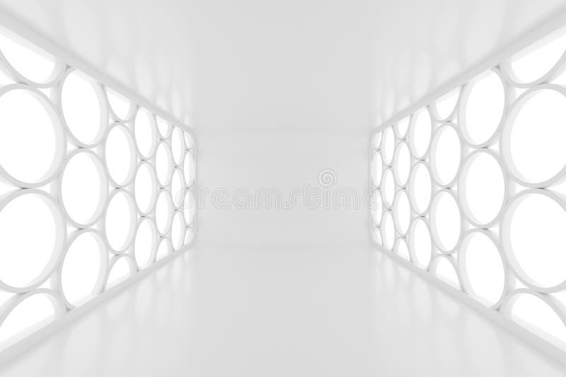 Illuminated Empty Open Space, Corridor or Room Interior, White Abstract ...