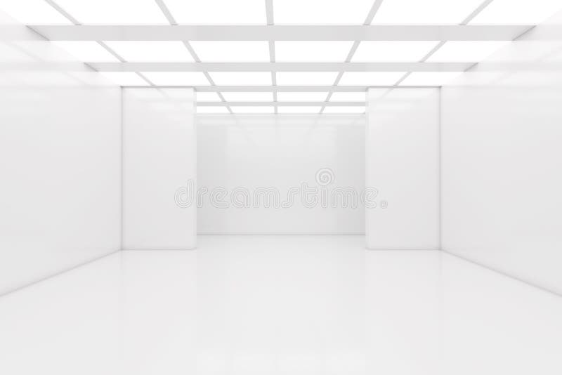 Illuminated Empty Open Space, Corridor or Room Interior, White Abstract ...