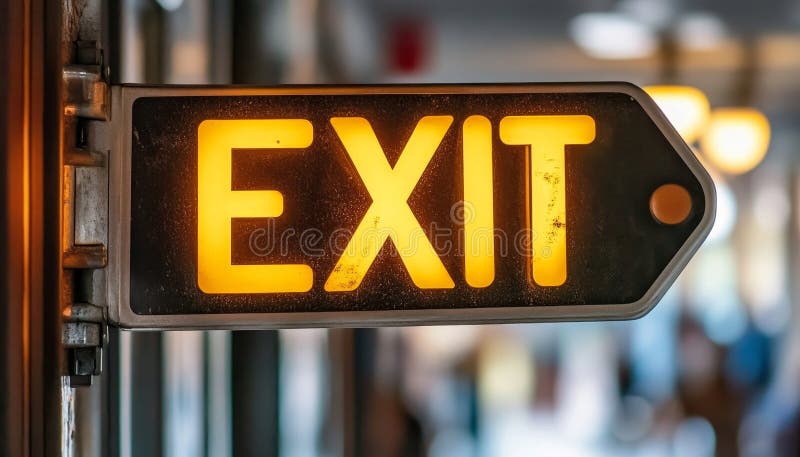 Illuminated Exit Sign in Hallway, Providing a Safe Evacuation Route ...